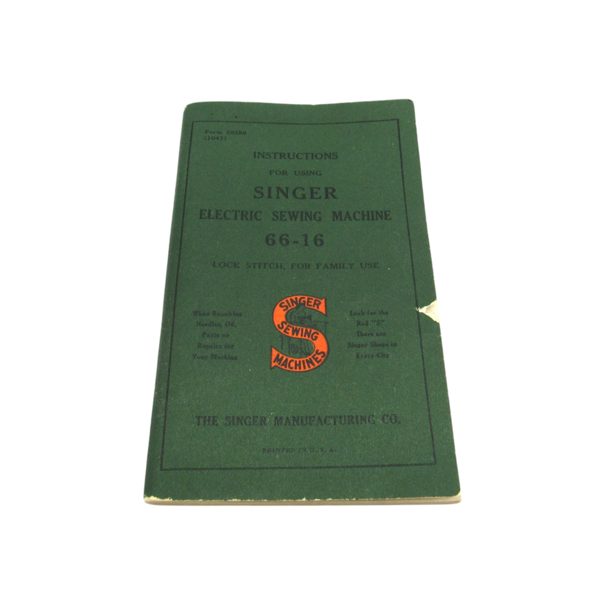 Vintage Original Singer Sewing Machine Model 66-16 Instruction Manual ...