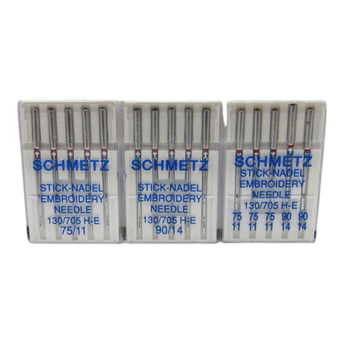 Schmetz Embroidery Needles 15x1 - Sizes 75/11, 90/14, Assortment Pack ...