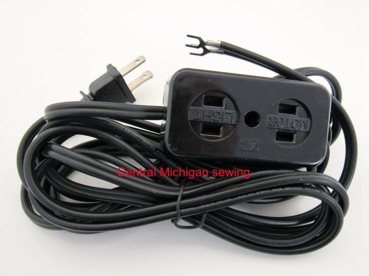 Universal Home Sewing Machine Power Cord Motor & Light Block Cabinet ...